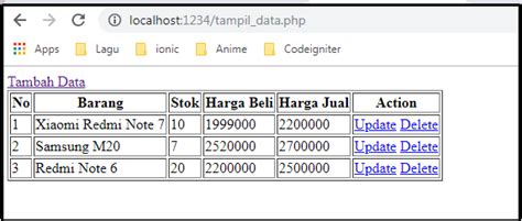 tutorial membuat crud dengan php mysqli dan bootstrap