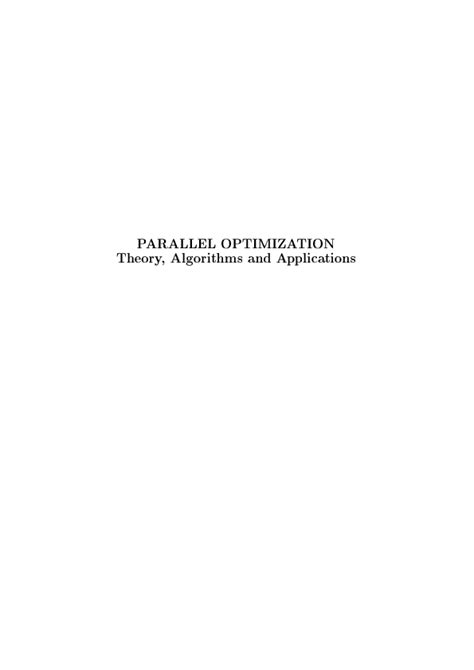 pdf parallel optimization theory algorithms and applications stavros a zenios