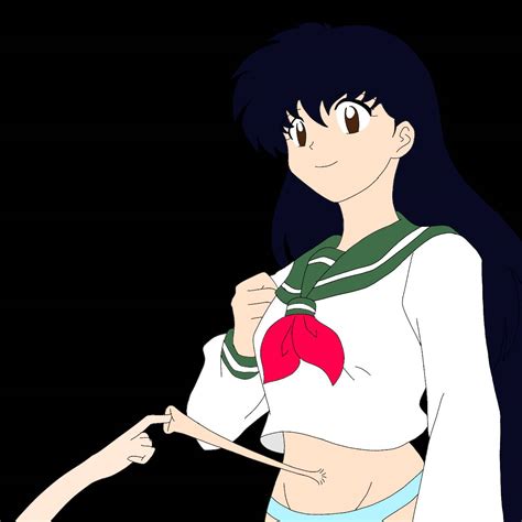 Kagome Higurashis Outue Belly Button Pulledpoke By Jokingbrianx On Deviantart