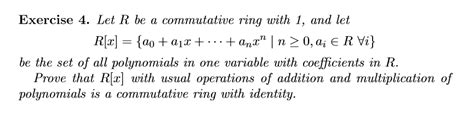 solved exercise 4 let r be a commutative ring with 1 and