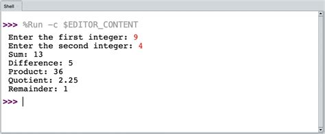 Solved Write A Python Program That Takes Two Integers As Input From The User And Performs The