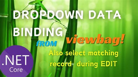 ViewBag Dropdown Binding And Select Matching Record During EDIT From Select List YouTube