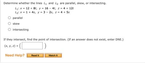 solved determine whether the lines l1 and l2 are parallel