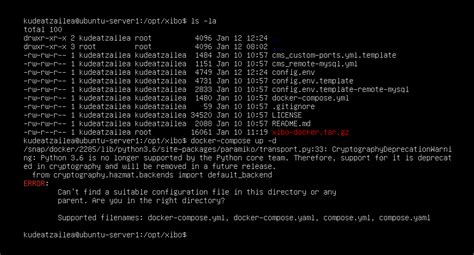 error running docker compose up d on ubuntu server 22 04 01 cms installation xibo community