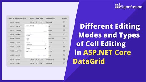 different editing modes and types of cell editing in asp core datagrid youtube