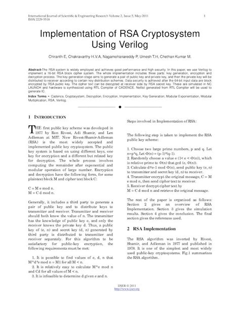 pdf implementation of rsa cryptosystem using verilog dokumen tips