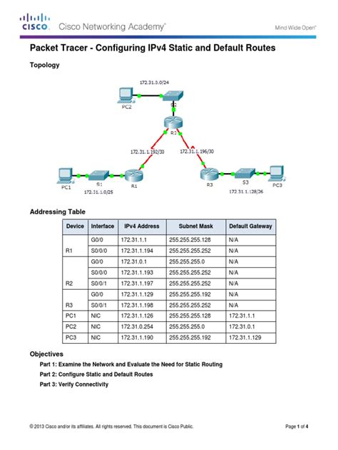 chapter 2 1 configuring ipv4 static and default routes instructions router computing ip