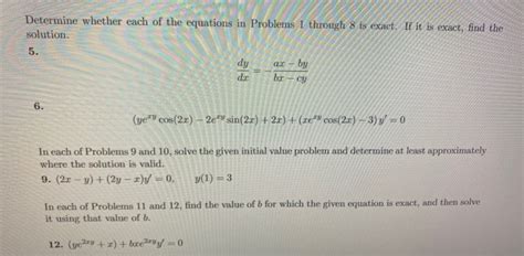 solved determine whether each of the equations in problems 1