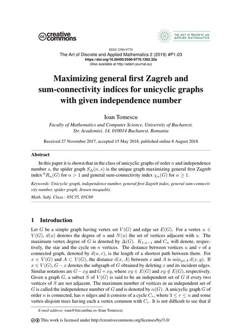 pdf maximizing general first zagreb and sum connectivity indices for unicyclic graphs with