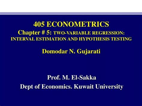 ppt 405 econometrics chapter 5 two variable regression interval estimation and hypothesis