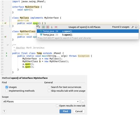 how to find real usages of method ides support intellij platform jetbrains