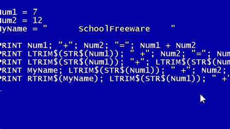 qbasic tutorial 51 removing spaces from numbers and strings with ltrim and rtrim qb64 youtube