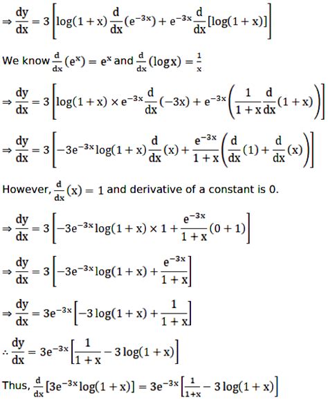 differentiate the following function with respect to x 3e 3x log 1 x sarthaks econnect