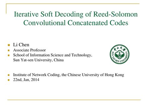 ppt iterative soft decoding of reed solomon convolutional concatenated codes powerpoint