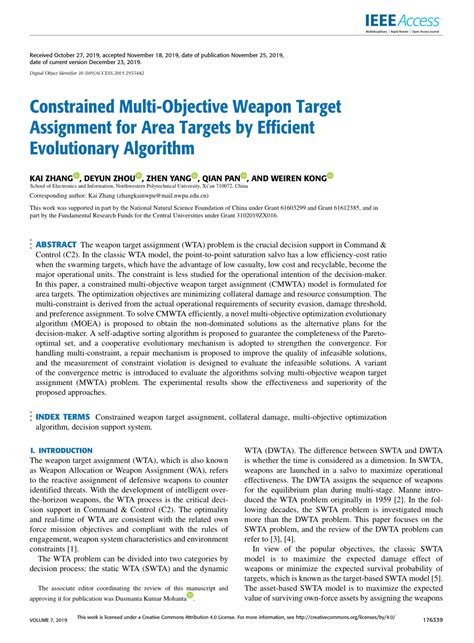 pdf constrained multi objective weapon target assignment for area targets by efficient