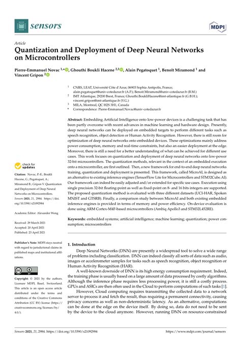 pdf quantization and deployment of deep neural networks on microcontrollers