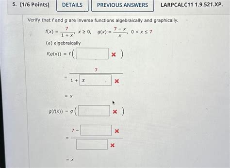 solved verify that f and g are inverse functions