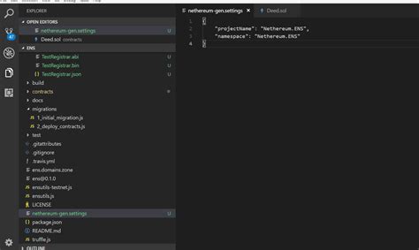 VS Code Solidity Code Generation Nethereum Documentation