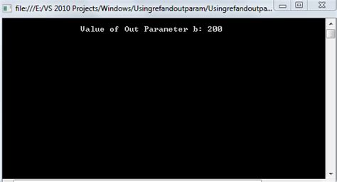 Ref And Out Parameters In C