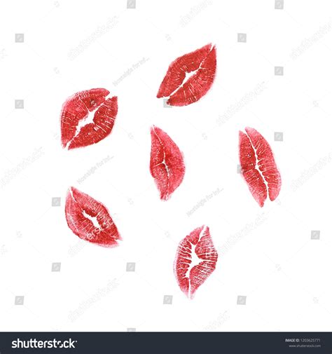 Lipstick Kiss Print Isolated Set Red Stock Illustration 1203625771 Shutterstock