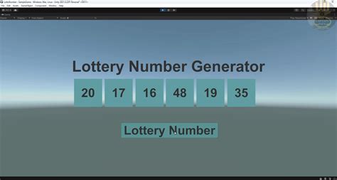 how to create a lottery number generator game in unity using random function in c