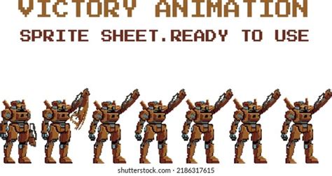 Robot Pixel Art Character Animation 库存矢量图免版税2186317615