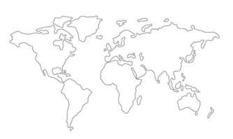 World Map Simple Outline Allina Madeline