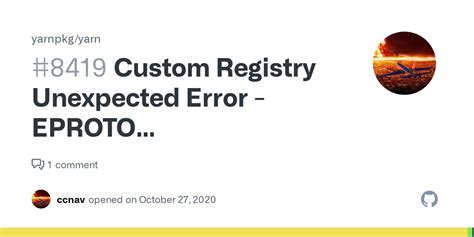 Custom Registry Unexpected Error EPROTO Error 1408F10B SSL Routines