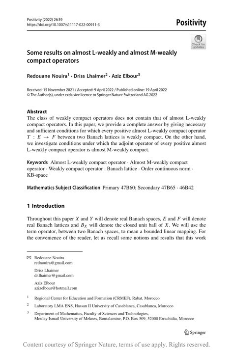 some results on almost l weakly and almost m weakly compact operators request pdf