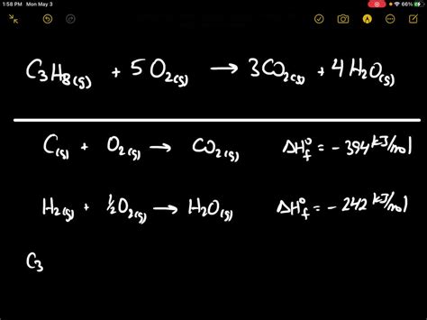 SOLVED Calculate The Enthalpy Of Combustion Of Propane C3 H8 G For