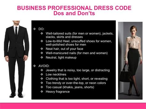 Business Professional Dress Code Dos And Donts Dress Codes Business Dress Code Business
