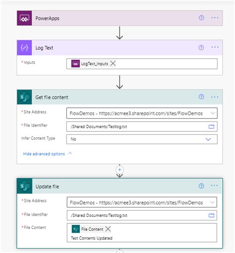 update a text file in sharepoint with who what ite power platform community