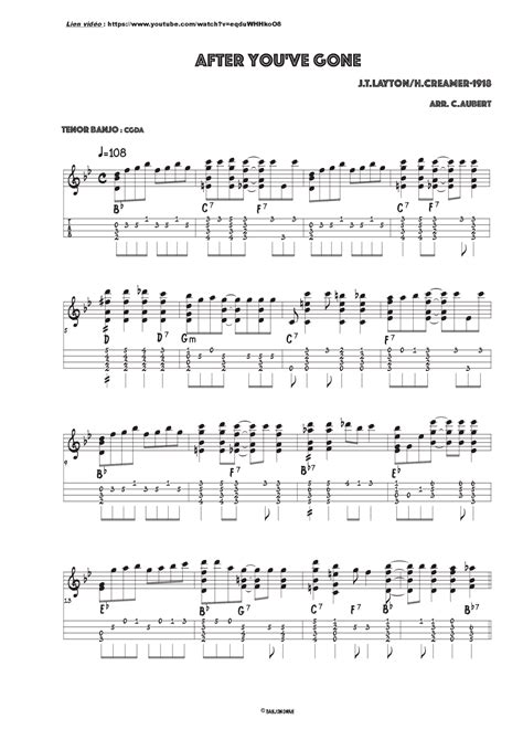 After Youve Gone Arr Caroline Aubert By Caroline Aubert Sheet Music For Banjo Tab At Sheet