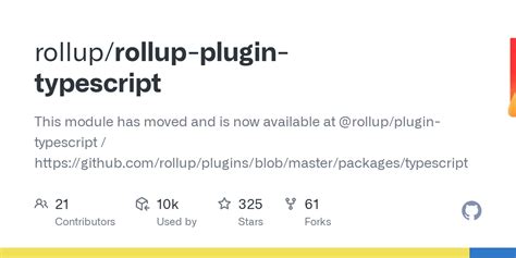 github rollup rollup plugin typescript this module has moved and is now available at rollup