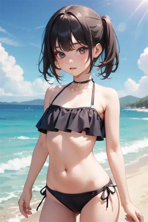 AI Art 海辺の美少女 by kagemusha PixAI