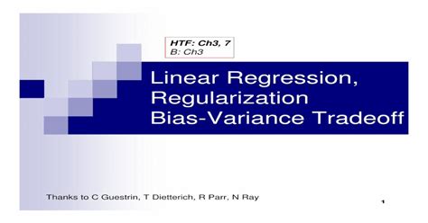 pdf linear regression regularization bias variance tradeoffrgreiner c 466 slides 3b