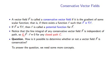solved conservative vector fields a vector field f is called