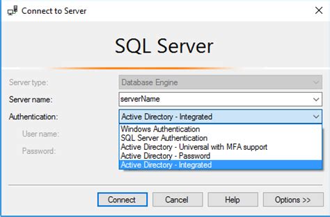 Sql Server What Are The New Login Options For Sql Studio V17 Such