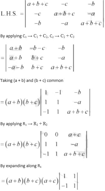 using properties of determinants prove that a b c c b c a b c a b a a b