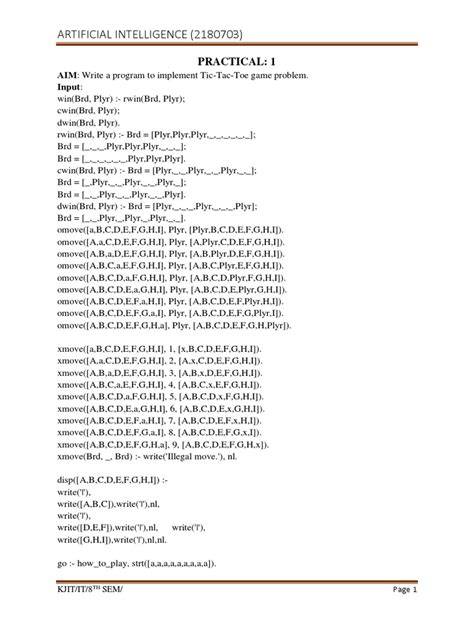 artificial intelligence 2180703 practical 1 pdf concept