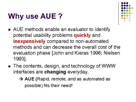 automated usability evaluation overview of aue its