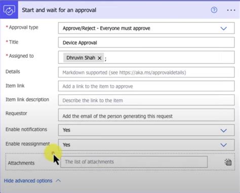 how to power automate with flow approval attachments
