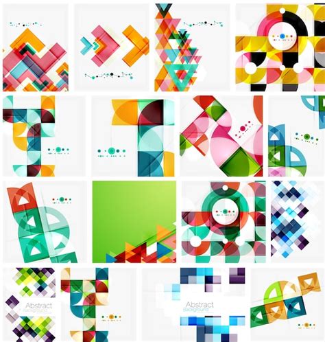 Premium Vector Set Of Triangle Geometric Abstract Backgrounds