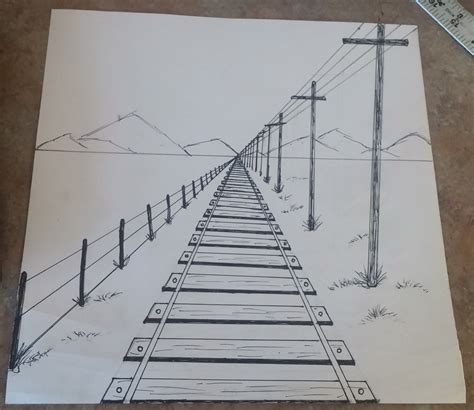 Railroad Tracks Drawing Easy Yogaartillustrationdrawing