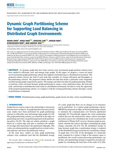 pdf dynamic graph partitioning scheme for supporting load balancing in distributed graph