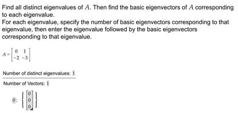solved find all distinct eigenvalues of a then find the