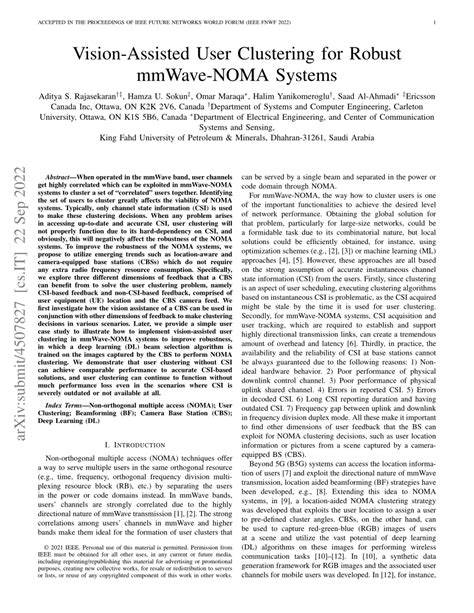 pdf vision assisted user clustering for robust mmwave noma systems