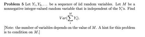 solved problem 5 let y1 y2 … be a sequence of iid random