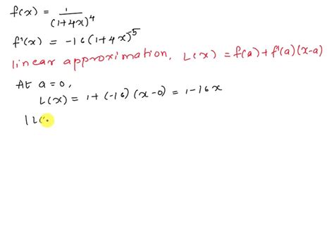 solved 2 verify the given linear approximation at a 0 then determine the values of x for