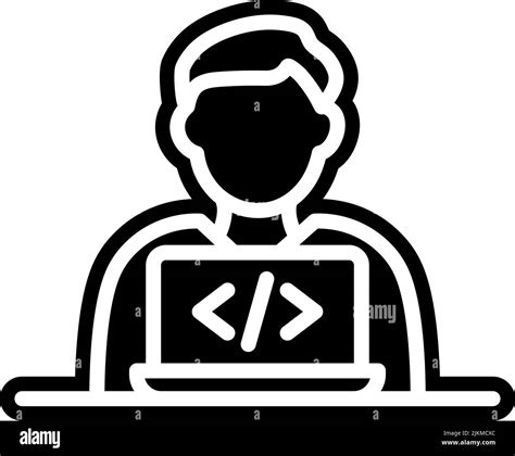 Programmer Icon Black Vector Illustration Stock Vector Image Art Alamy